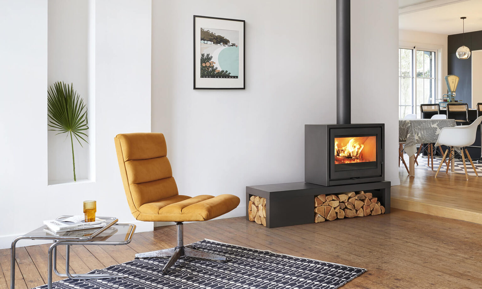 Poêle cheminée, à bois Karl 76 - Turbo Fonte Montpellier